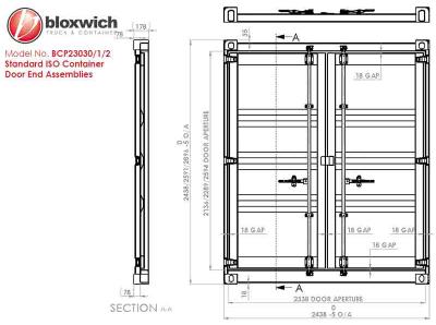 Standard ISO Container Door End Assembly