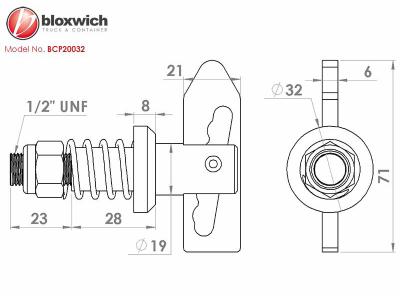 BCP20032 Spring Loaded Anti-Luce Fastener