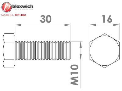 BCP14886 Mild Steel Set Screw M10 x 30