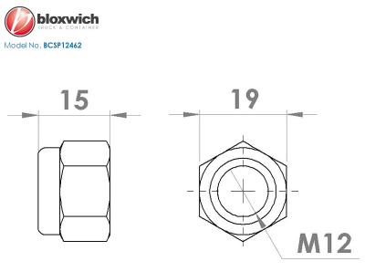 BCSP12462 Stainless Steel Nyloc Nut M12